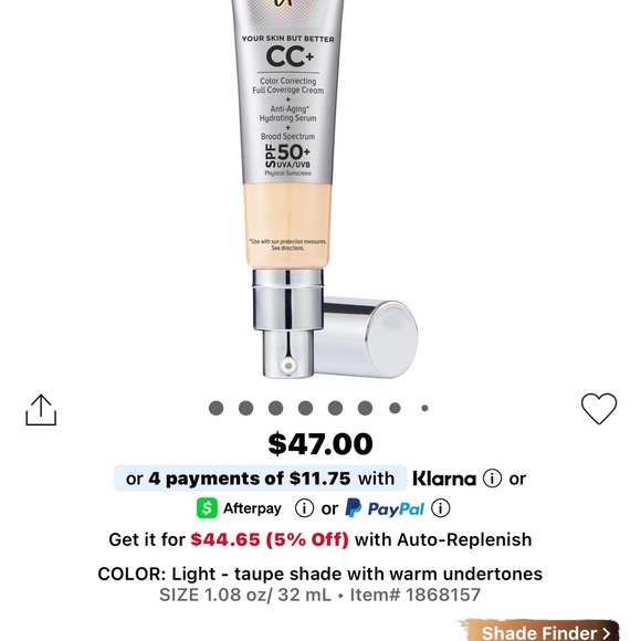 it cosmetics | Makeup | It Cosmetics Cc Color Correcting Full Coverage ...